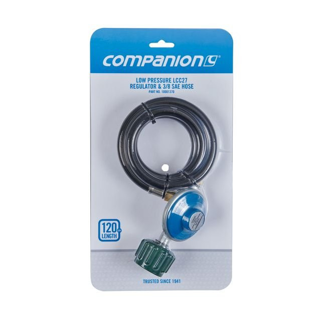 Companion LCC27 Low Pressure Gas Regulator with 3/8in SAE Hose 1.2m ...