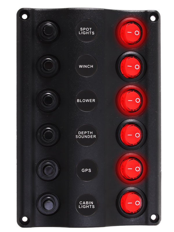 Buy Wave LED 6-Way Switch Panel with Built-In Fuses online at Marine ...