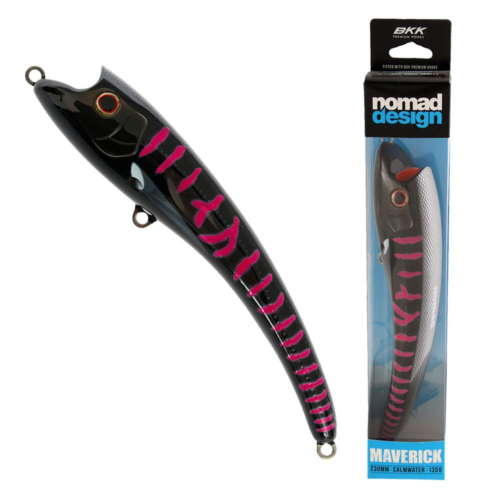 Buy Nomad Design Maverick Topwater Lure 230mm 135g Black Pink Mackerel ...