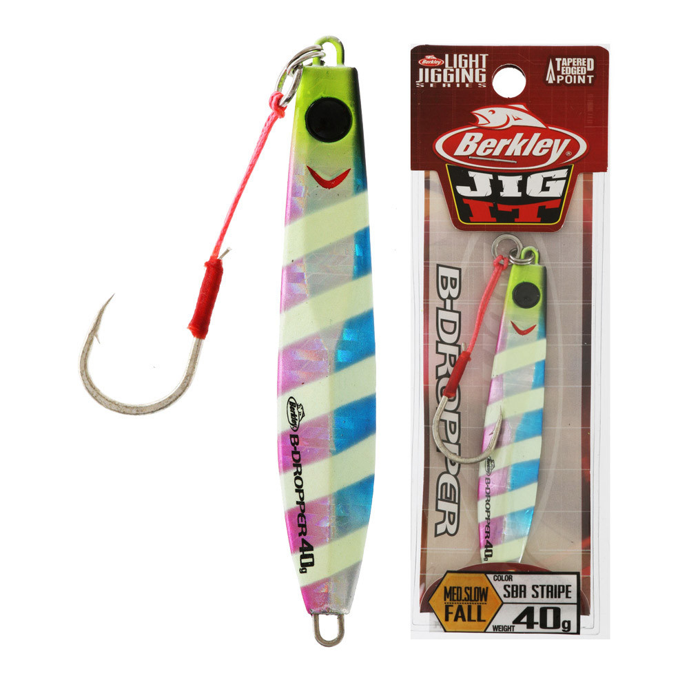 Buy Berkley Jig It B-Dropper Micro Jig 40g SBR Stripe online at Marine-Deals.co.nz