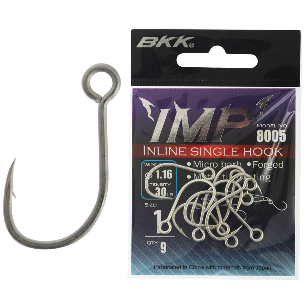Buy BKK IMP Inline Single Hook Size 1 Qty 9 online at Marine-Deals.co.nz