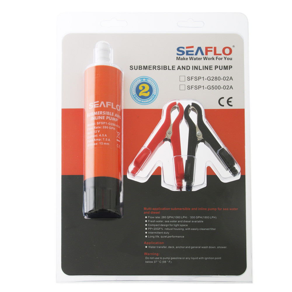 Buy Seaflo Submersible Inline Pump 12V 280GPH online at Marine-Deals.co.nz