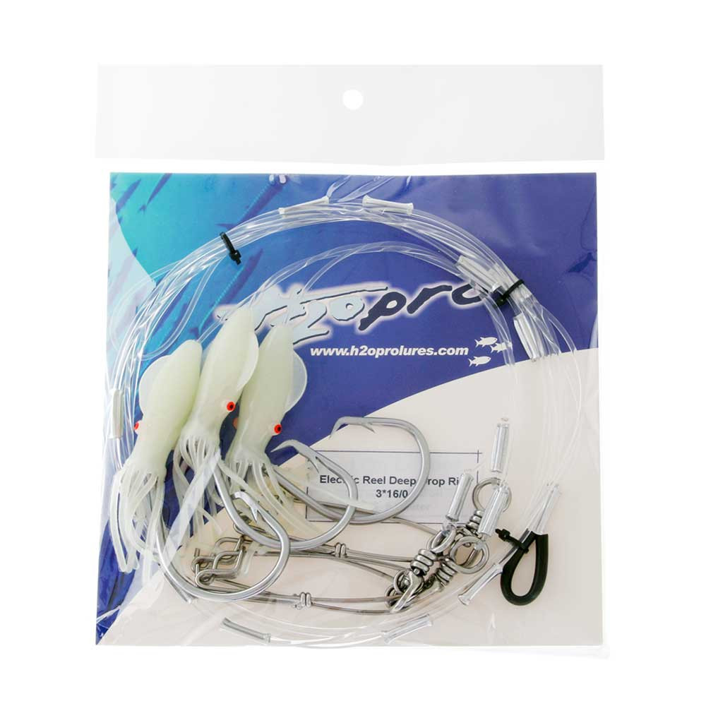 Buy H2O Pro 3-Hook Electric Deep Dropper Rig 16/0 with Shark Clip on ...