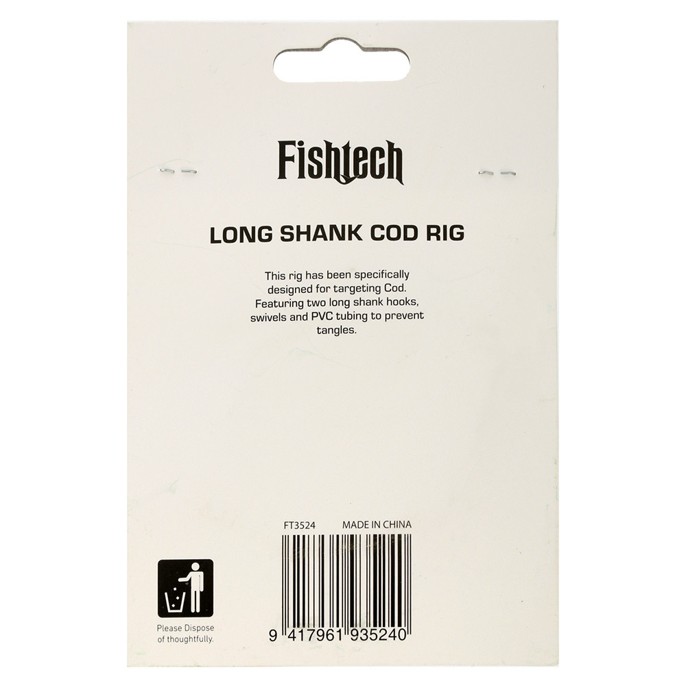 Buy Fishtech Long Shank Cod Hook Rig online at Marine-Deals.co.nz