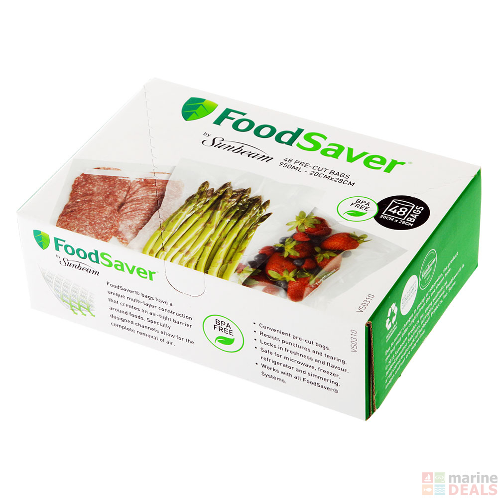 Buy FoodSaver Pre-Cut Vacuum Sealer Bags Qty 48 online at Marine-Deals ... Buy FoodSaver Pre-Cut Vacuum Sealer Bags Qty 48 online at Marine-Deals ...