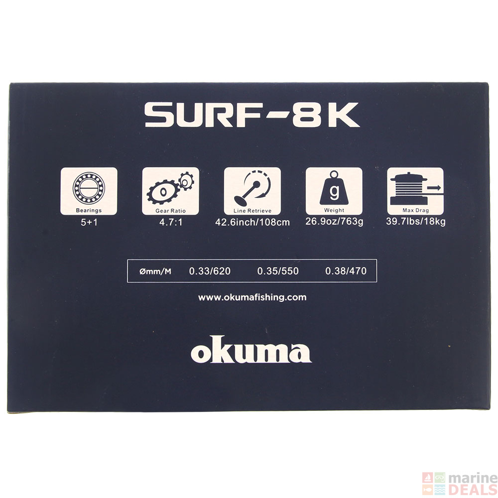 Buy Okuma Surf 8k Spinning Surf Reel online at Marine-Deals.co.nz