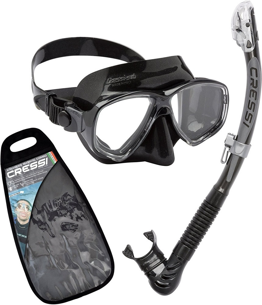 Buy Cressi Marea and Alpha Ultra Dry Mask and Snorkel Set Black online at Marine-Deals.co.nz
