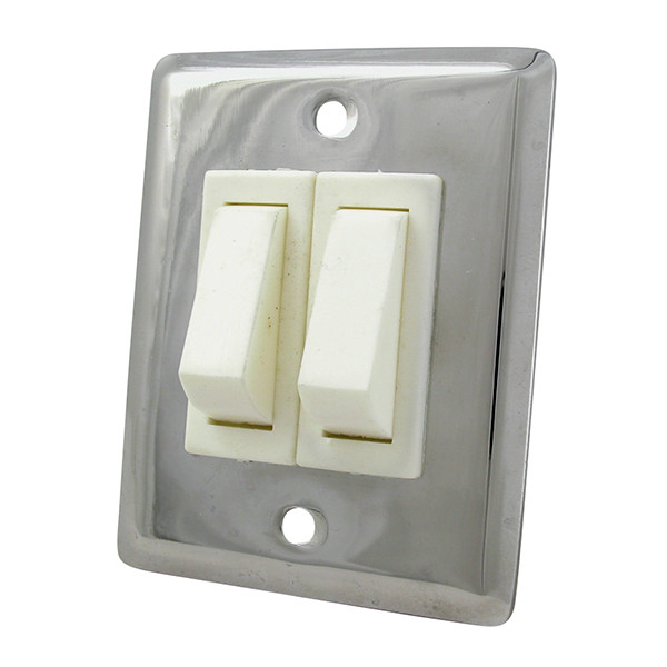 Buy BLA Light Switch - Stainless Steel Double online at Marine-Deals.co.nz