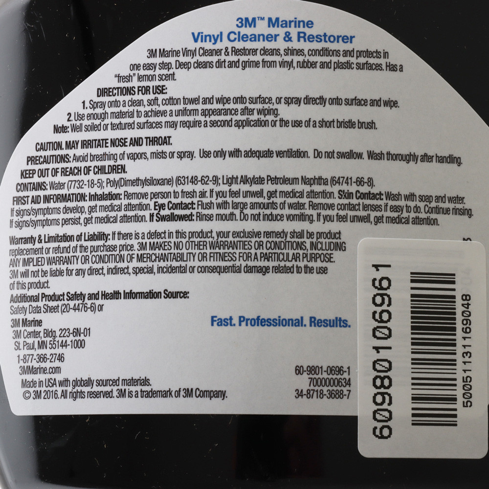 3M Marine Vinyl Cleaner and Restorer Spray 500ml - Waxes & Polishes ...