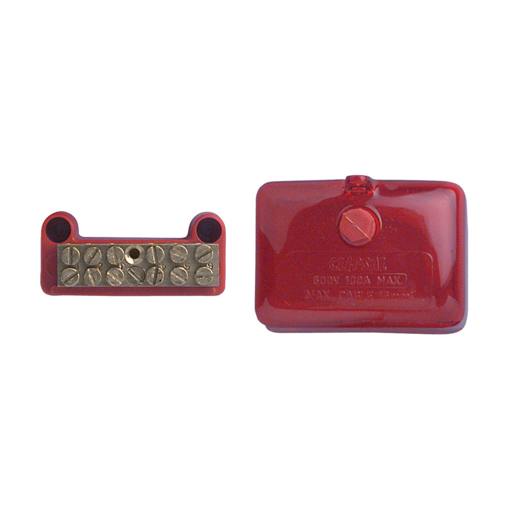 Buy BLA Covered 12 Way Terminal Block Red online at Marine-Deals.co.nz