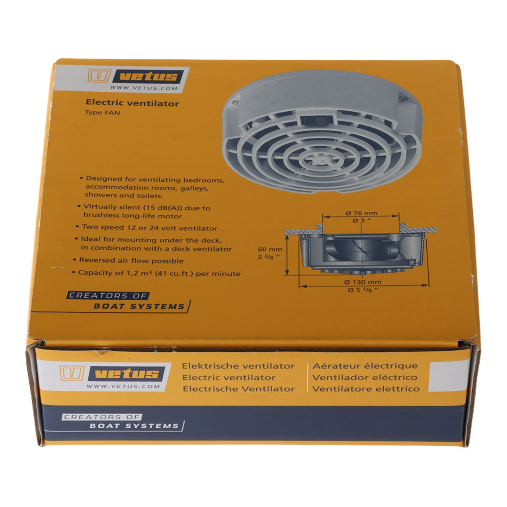 Buy VETUS Electric Cabin Ventilator 12V online at Marine-Deals.co.nz