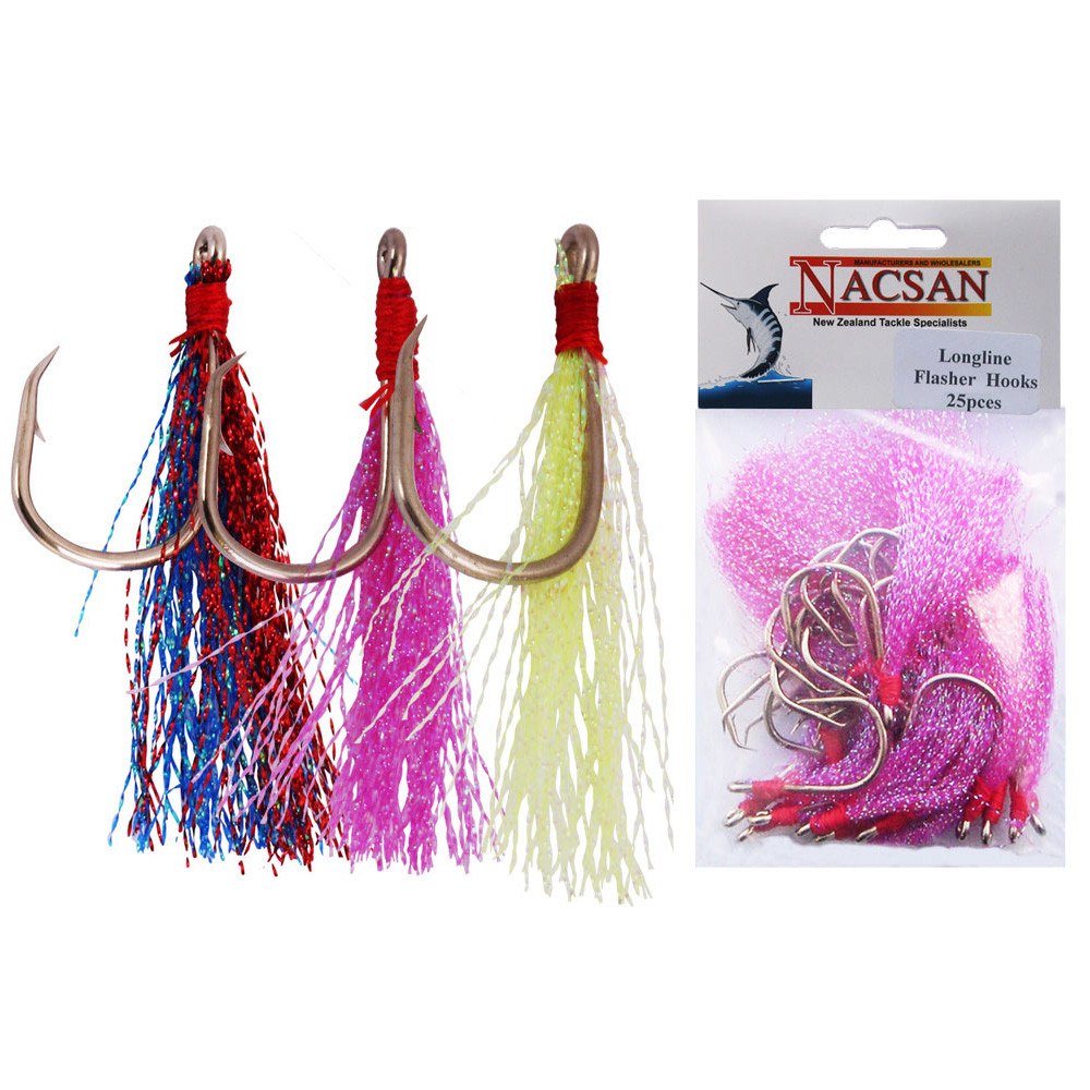Buy Nacsan Longline Flasher Hooks Qty 25 online at Marine-Deals.co.nz
