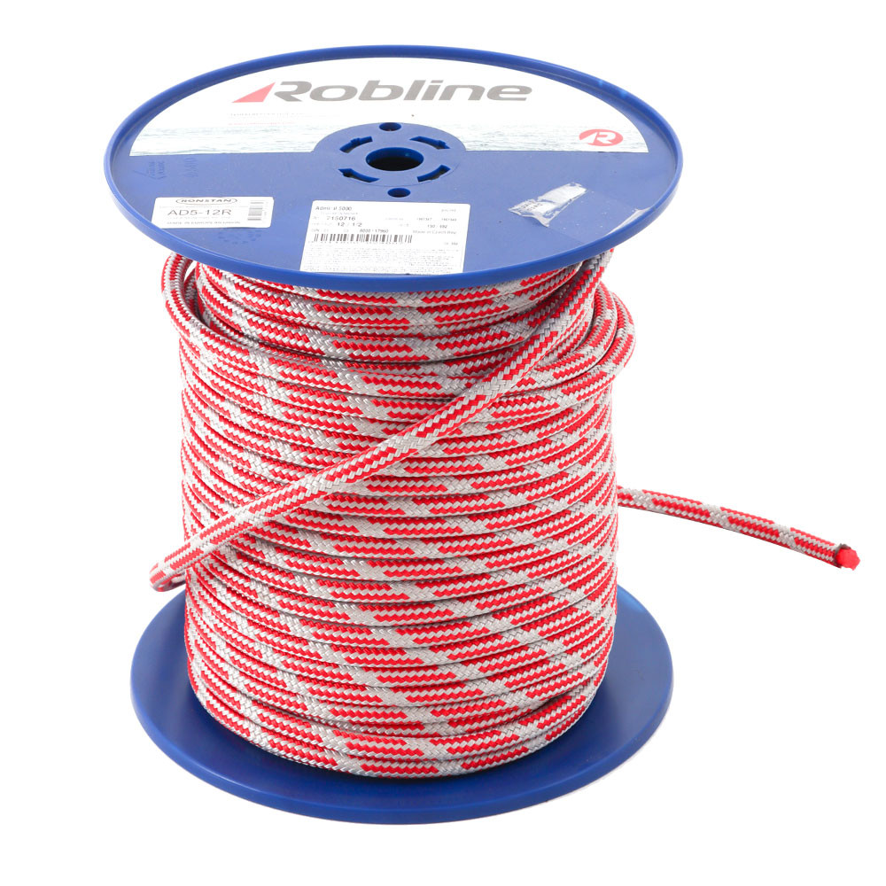 Buy Robline Admiral 5000 Dyneema Braid Rope Red/Grey 12mm - Per Metre ...
