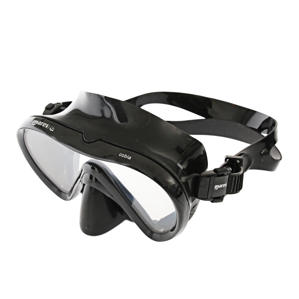 Mares Cobia and Fluida Adult Dive Mask Snorkel and Fins Set Black M ...