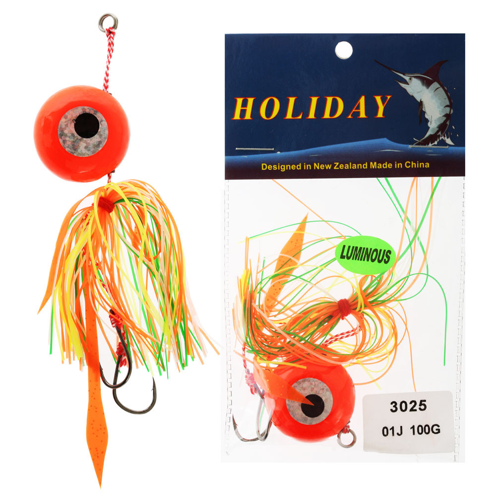 Holiday Lumo Deep Slider Jig 100g Orange - Slow Jigs / Inchiku - Jigs ...
