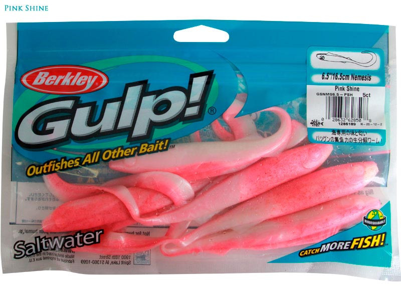 Buy Berkley Gulp Nemesis Soft Bait 16.5cm Pink Shine online at Marine ...