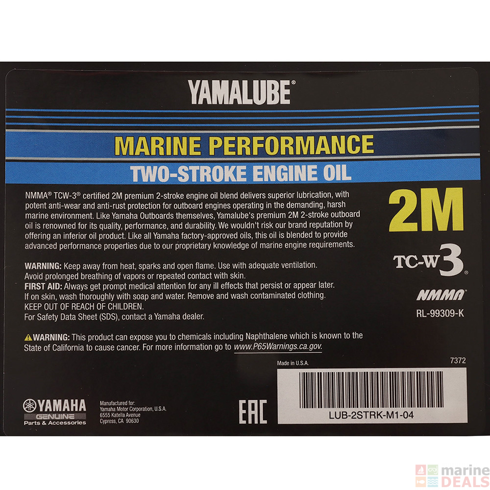 Buy Yamaha Yamalube 2M TC-W3 2-Stroke Marine Engine Oil 3.78L online at ...
