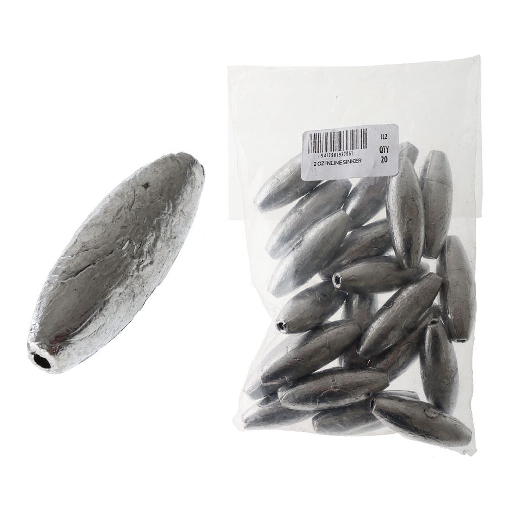 Buy Inline Sinkers Bulk Pack 2oz Qty 20 online at Marine-Deals.co.nz