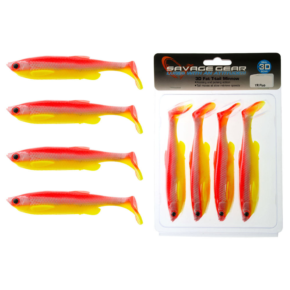Buy Savage Gear Fat T-Tail Minnow Soft Bait 10.5cm Fluo Yellow ...