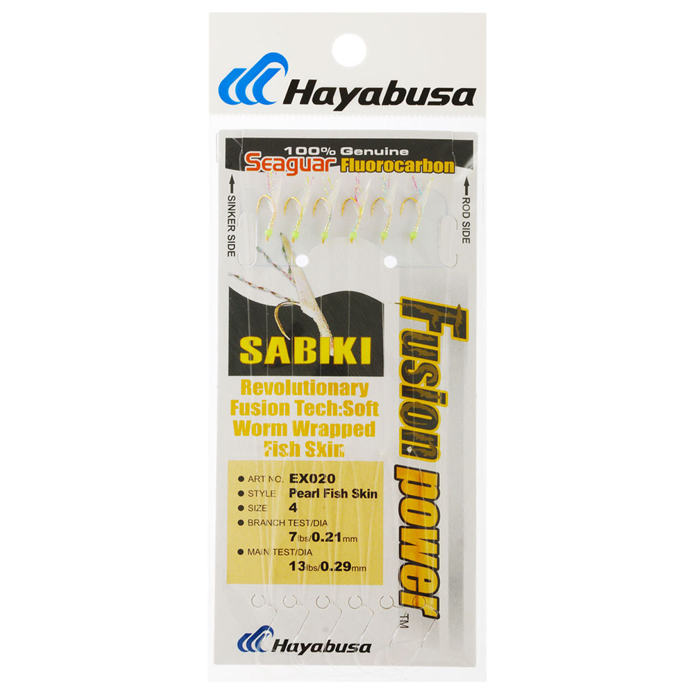 Hayabusa EX020 Fusion Power Pearl Fish Skin Sabiki Rig Size 4 - Sabiki ...