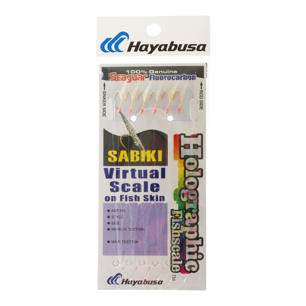 Hayabusa EX040 Holographic Fishscale Silver Fish Skin Sabiki Rig Size 4 ...