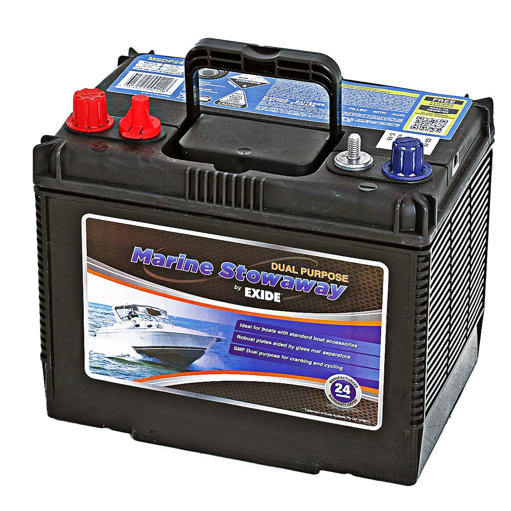 Buy Exide MSDP27D Marine Stowaway Dual Purpose Battery 105Ah online at ...