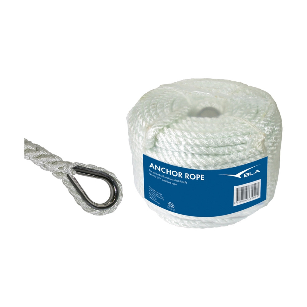Buy BLA Nylon Anchor Rope 10mm x 50m online at Marine-Deals.co.nz