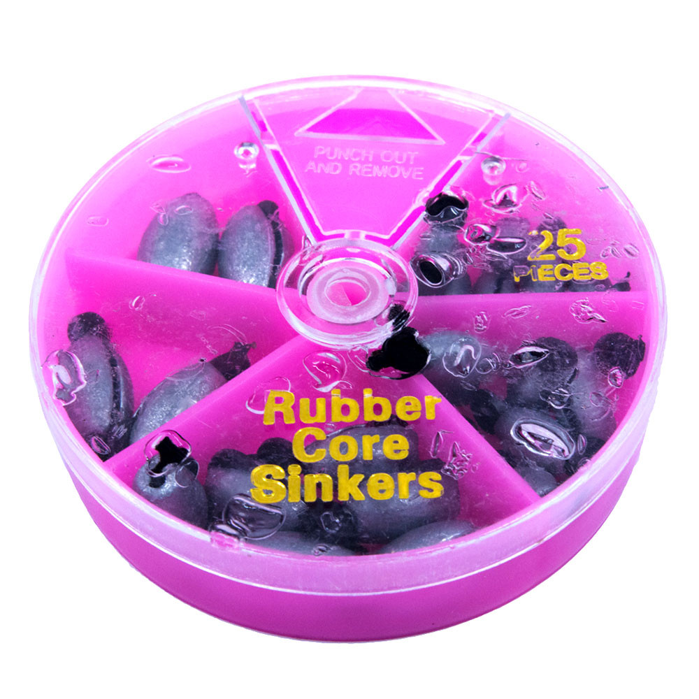 Buy Rubber Core Sinkers Assorted Pack Qty 25 online at Marine-Deals.co.nz
