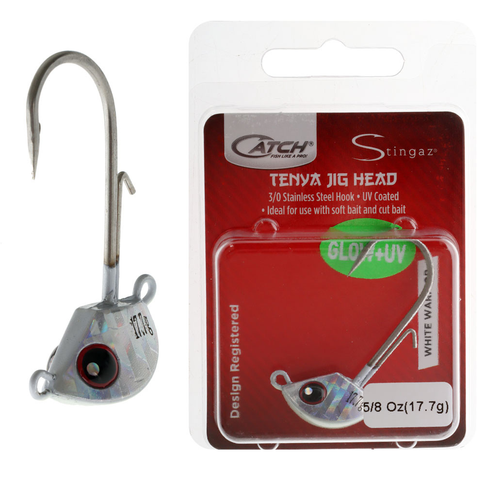 Buy Catch Stingaz Tenya Gripper Jig Head 3/0 5/8oz White Warrior online ...