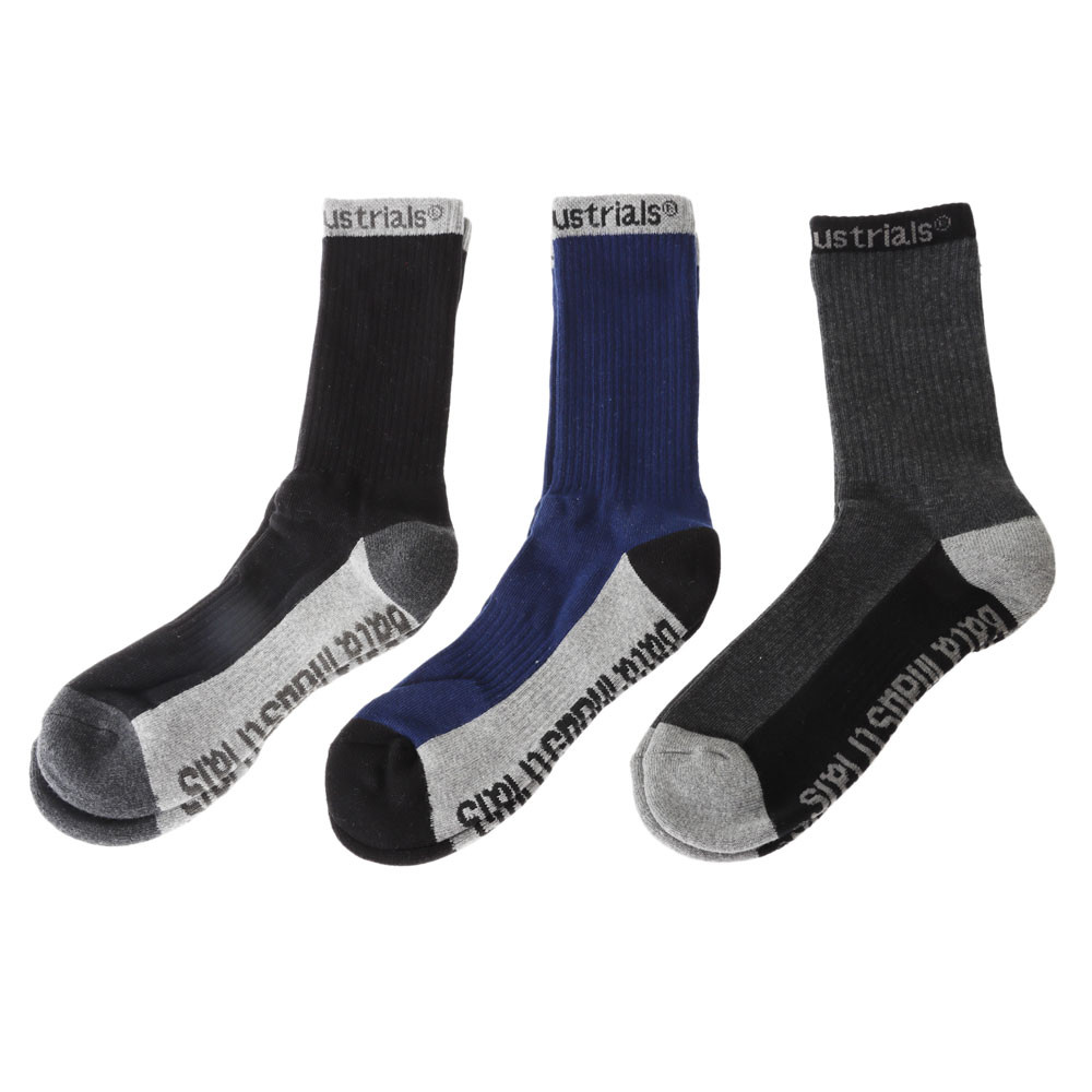 Buy Bata Work Socks 3-Pack Black/Navy/Grey UK5-9 / US6-10 online at ...