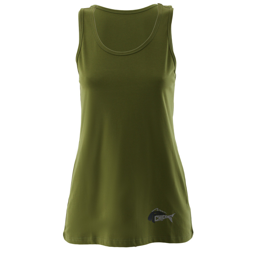 Fisherchick Te Moko Marlin Womens Singlet Army Green L - Singlets ...