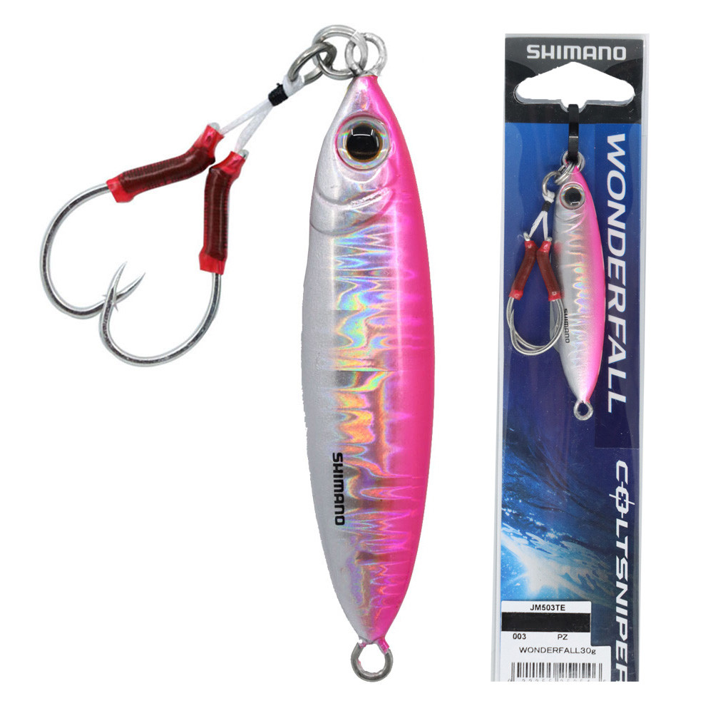 Buy Shimano ColtSniper Wonderfall Slow Pitch Jig 30g Pink Zebra online at Marine-Deals.co.nz