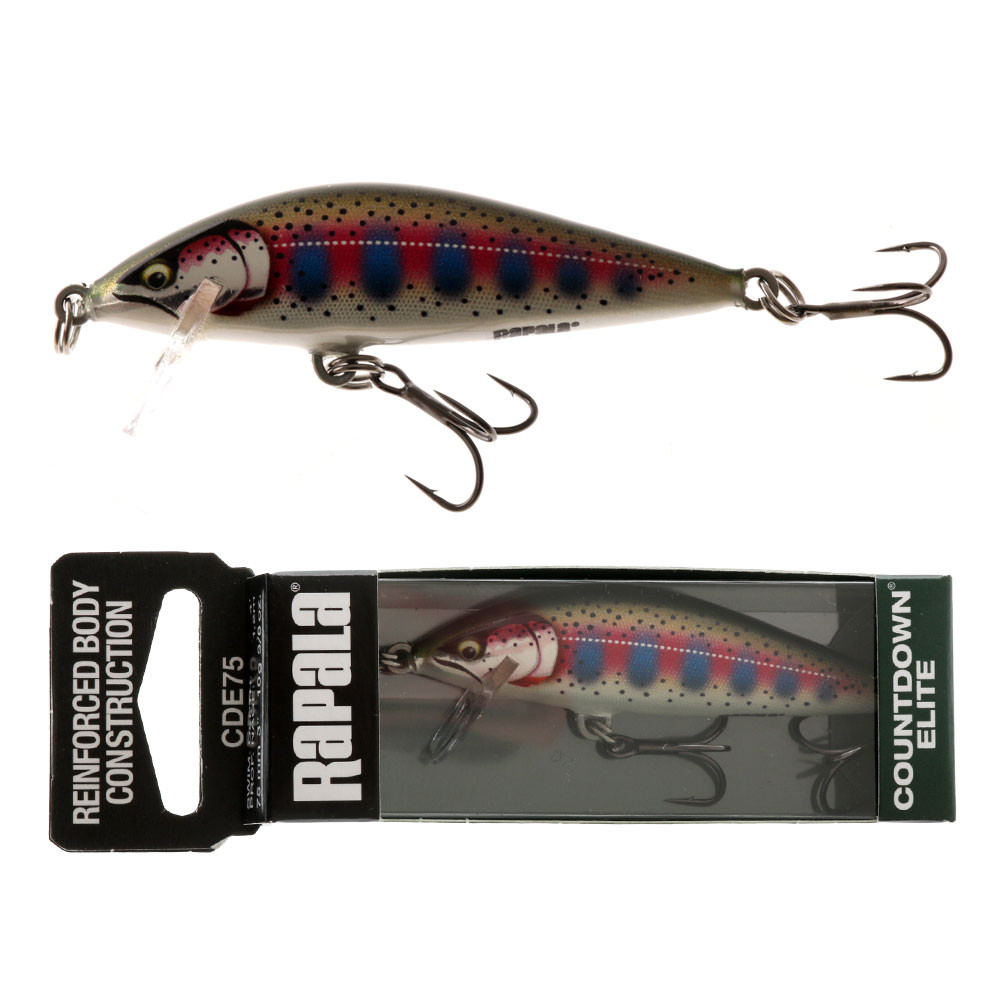 Rapala CountDown Elite Gilded Sinking Lure 7.5cm 10g Rainbow Trout - Rapala-style Bibbed Lures ...