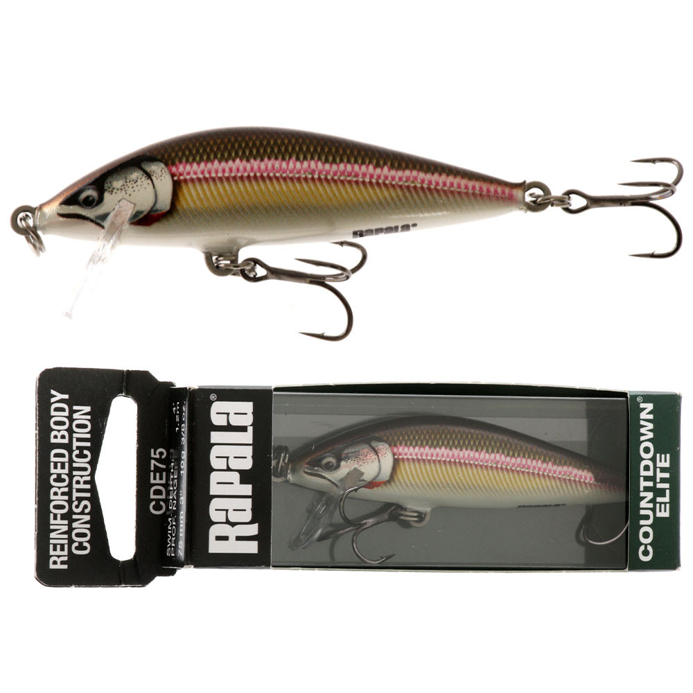 Rapala CountDown Elite Gilded Sinking Lure 7.5cm 10g Wakasagi - Rapala-style Bibbed Lures - Jigs ...