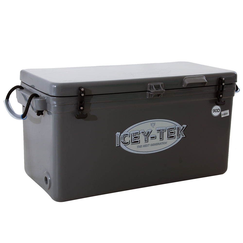 Icey-Tek Two Compartment Chilly Bin with Split Lid 115L Grey - Display ...
