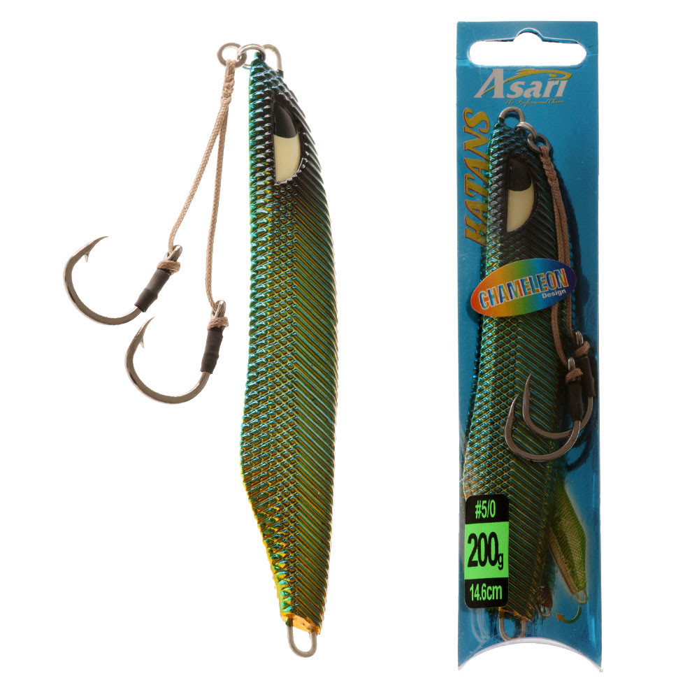Buy Asari Katana Jig 200g Blue/Green online at Marine-Deals.co.nz