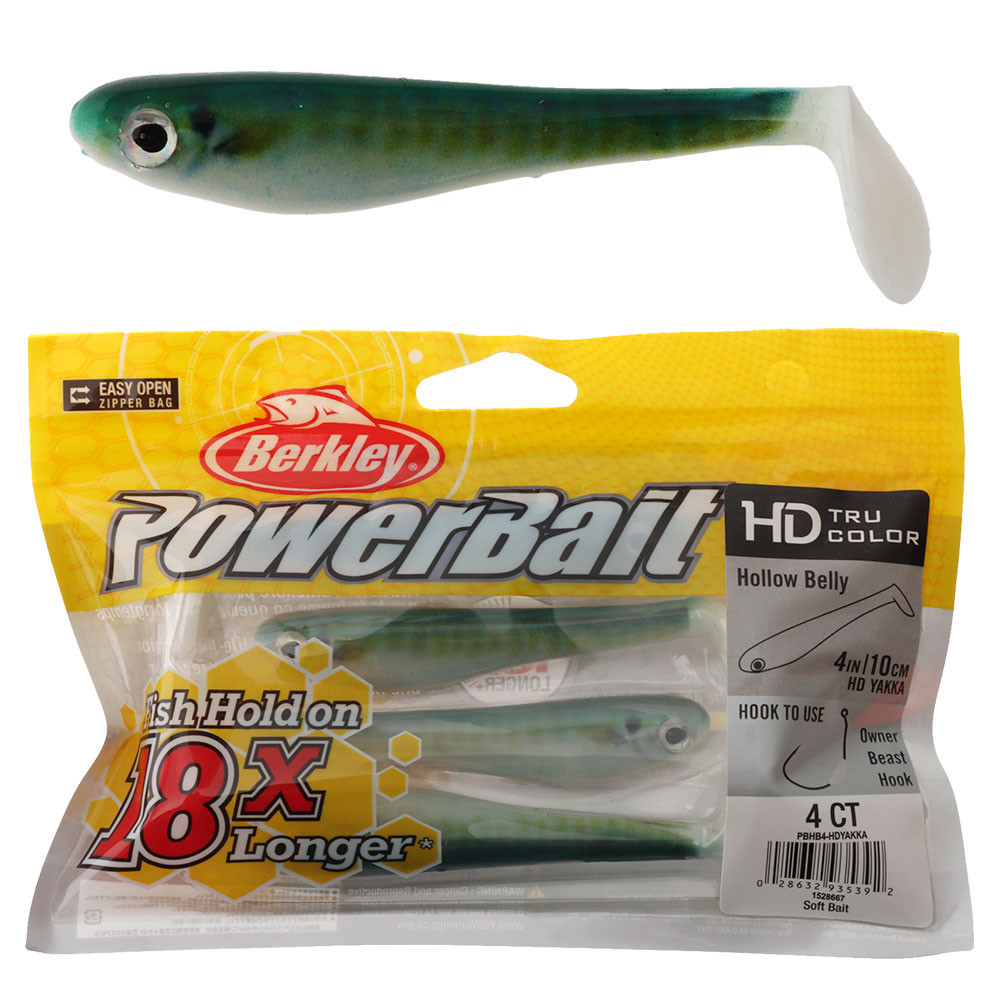 Berkley Powerbait Hollow Belly Paddle Tail Soft Bait 10cm Yakka - Packs ...