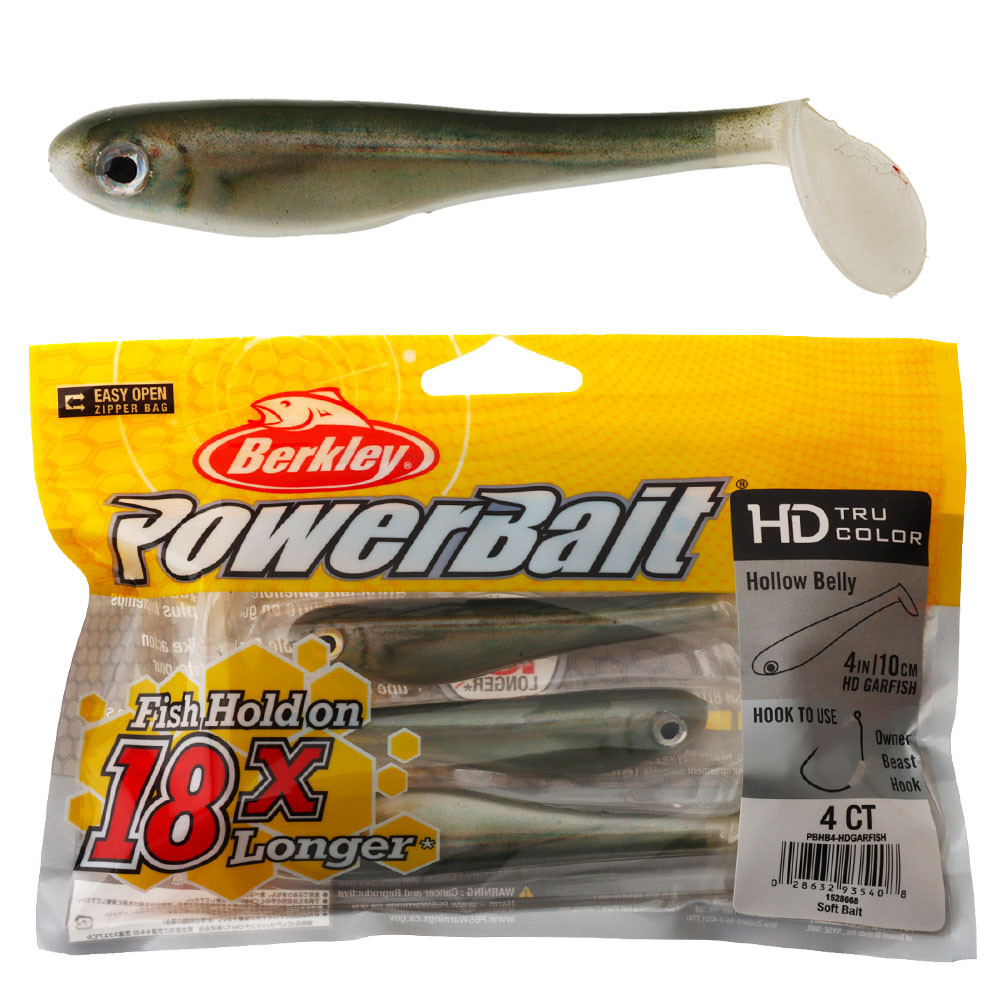Berkley Powerbait Hollow Belly Paddle Tail Soft Bait 10cm Garfish ...