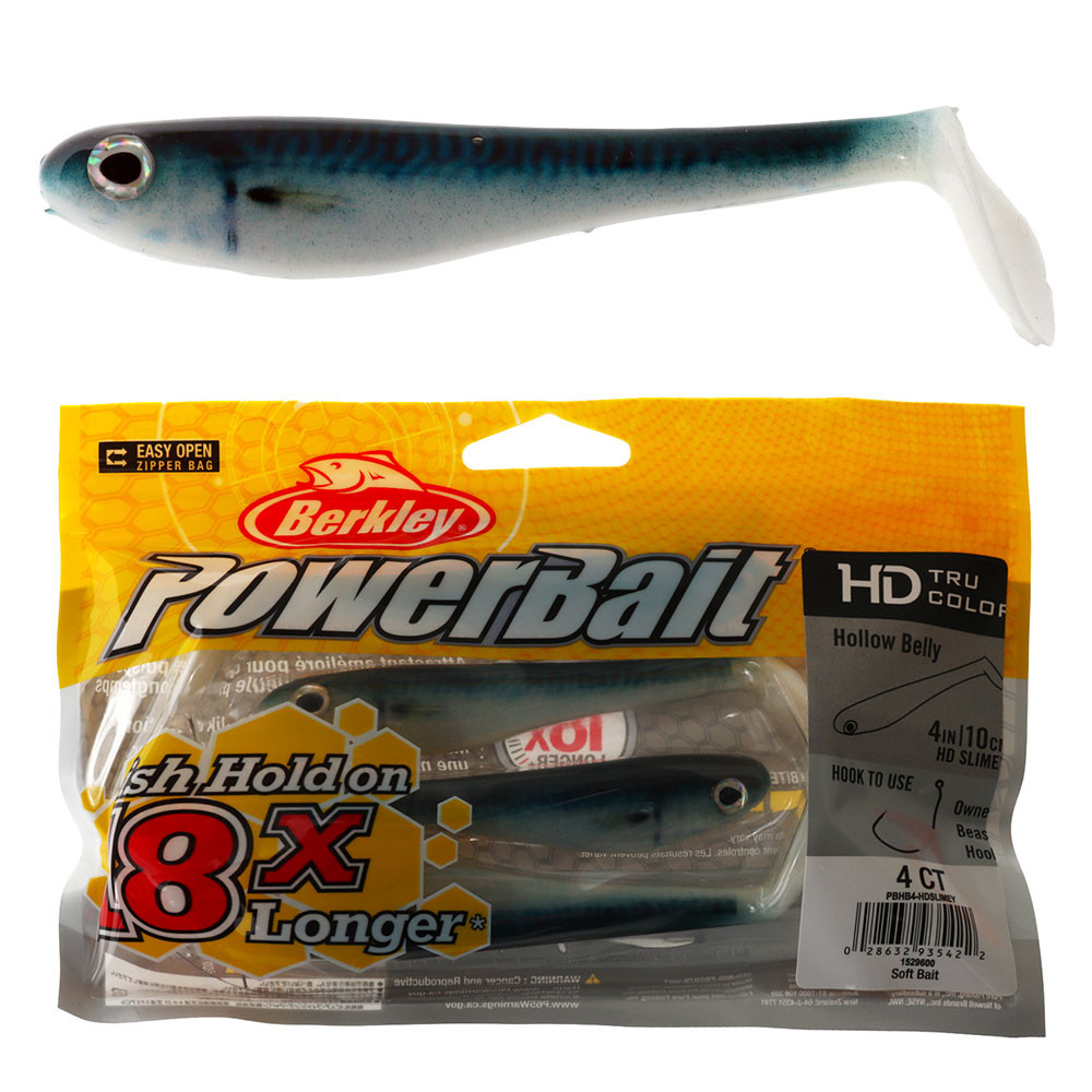 Berkley Powerbait Hollow Belly Paddle Tail Soft Bait 10cm Slimey ...