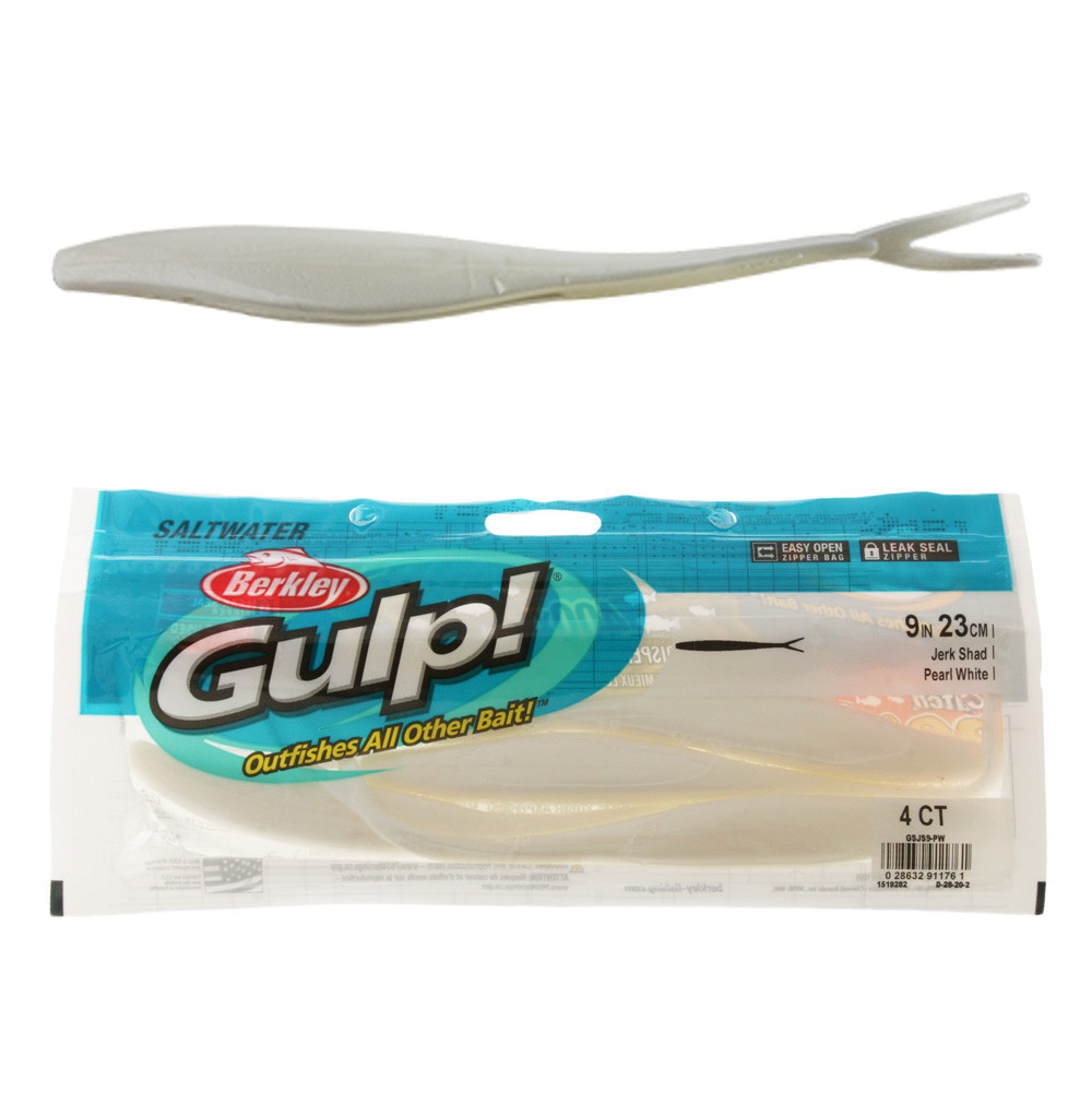 Buy Berkley Gulp Jerk Shad Soft Bait 23cm Pearl White online at Marine ...