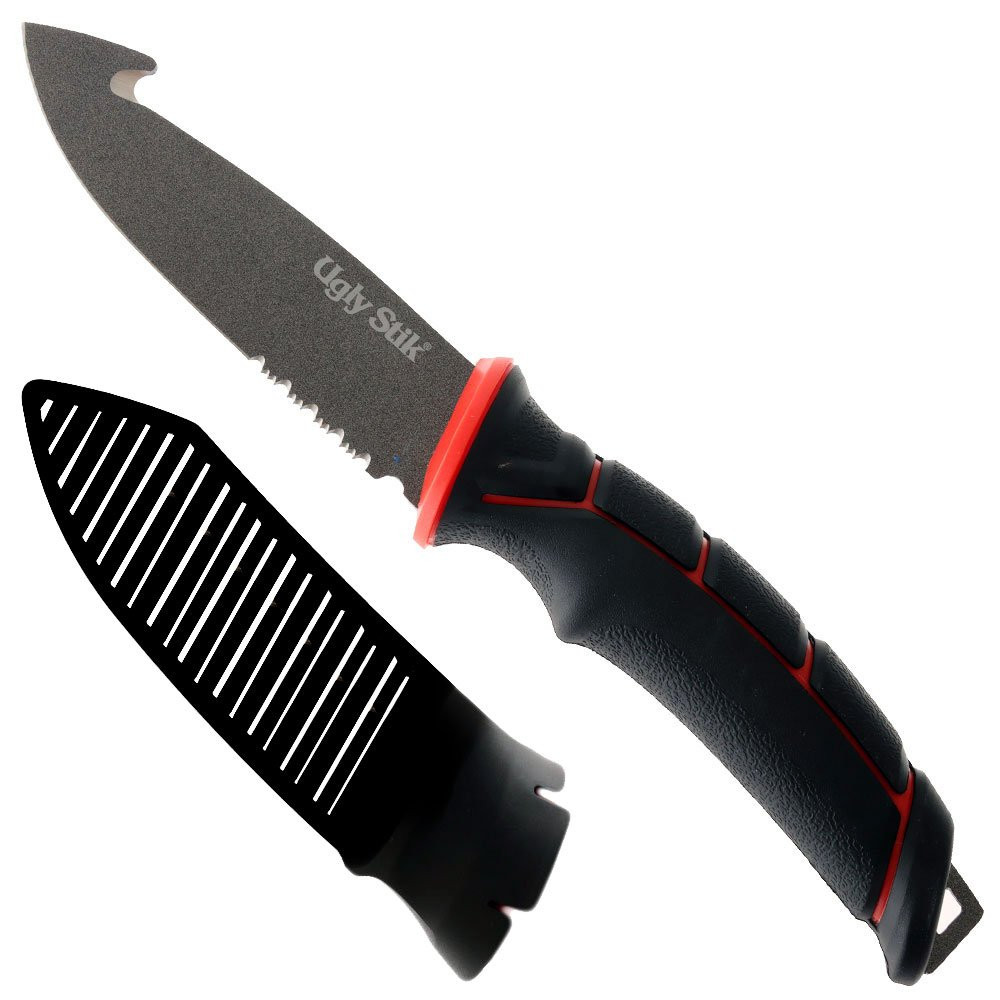 Ugly Stik Tuff Grip Gut Hook Bait Knife 12.7cm - Bait Knives - Knives ...