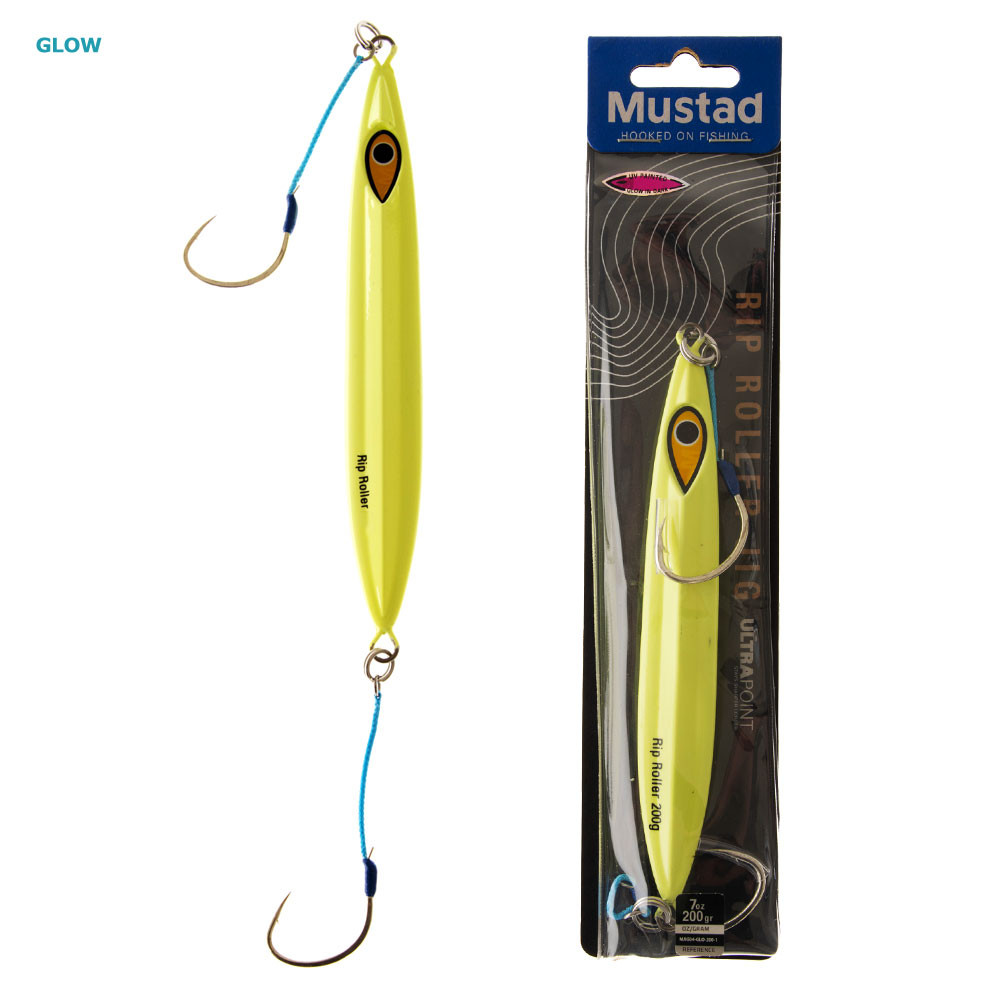Mustad Rip Roller Slow Fall Jig 200g Glow - Slow Pitch / Micro Jigs ...