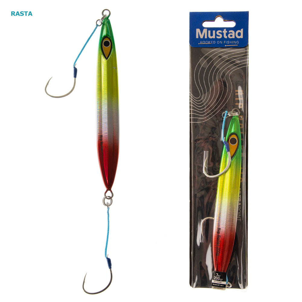 Mustad Rip Roller Slow Fall Jig 200g Rasta - Slow Pitch / Micro Jigs ...