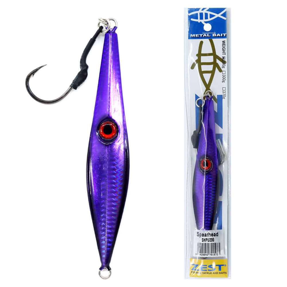 Buy Zest Spearhead Jig 200g 195mm - Rigged Purple online at Marine ...