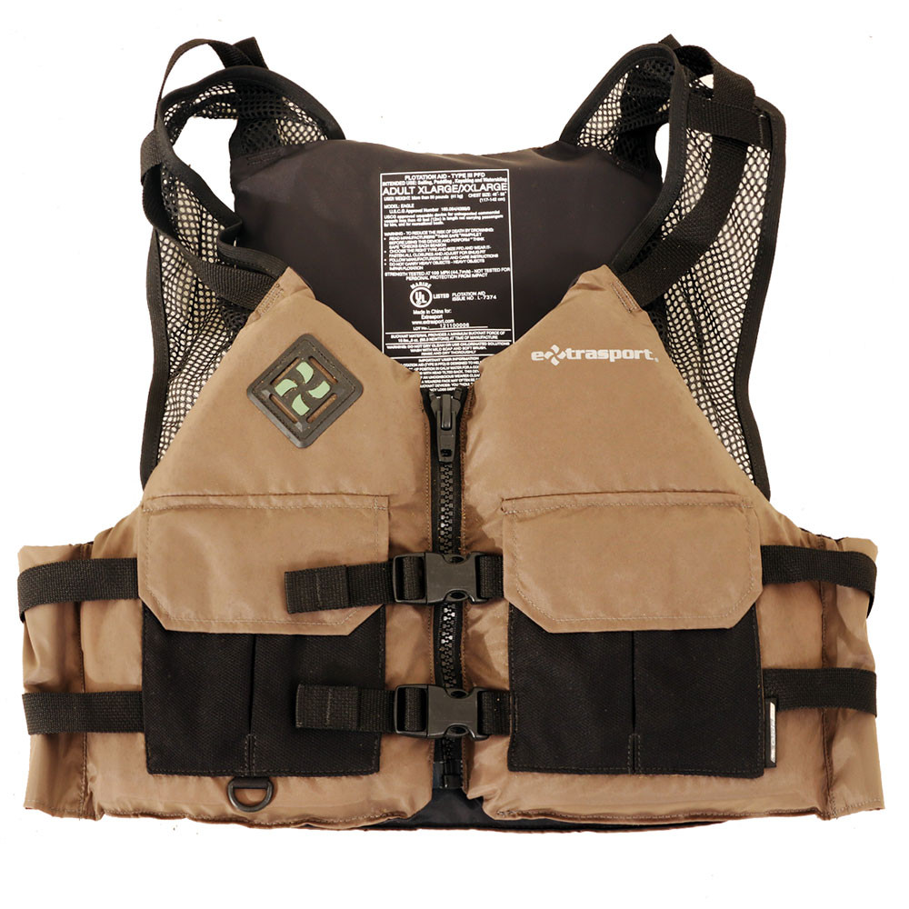 Buy Extrasport Eagle Type III Kayak Fishing Life Vest XL/2XL Gunmetal ...