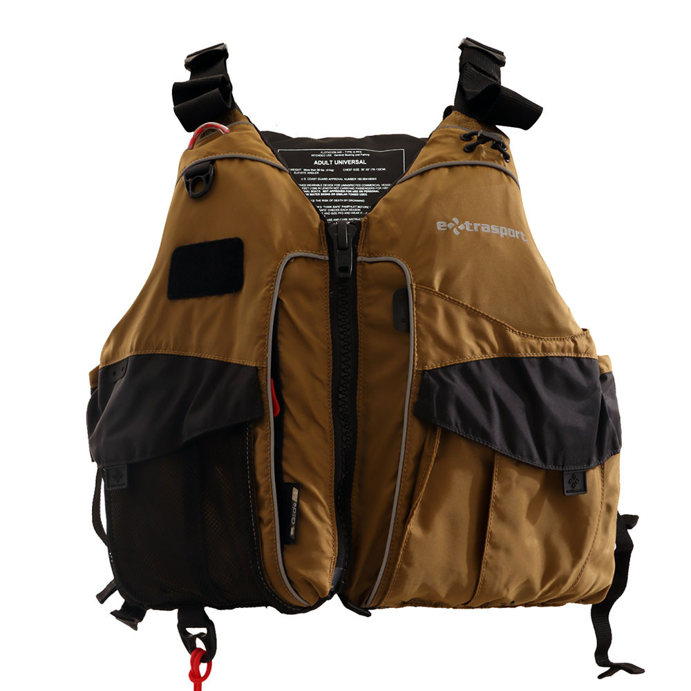 Buy Extrasport Elevate Angler Fishing Life Vest Universal Tan online at ...