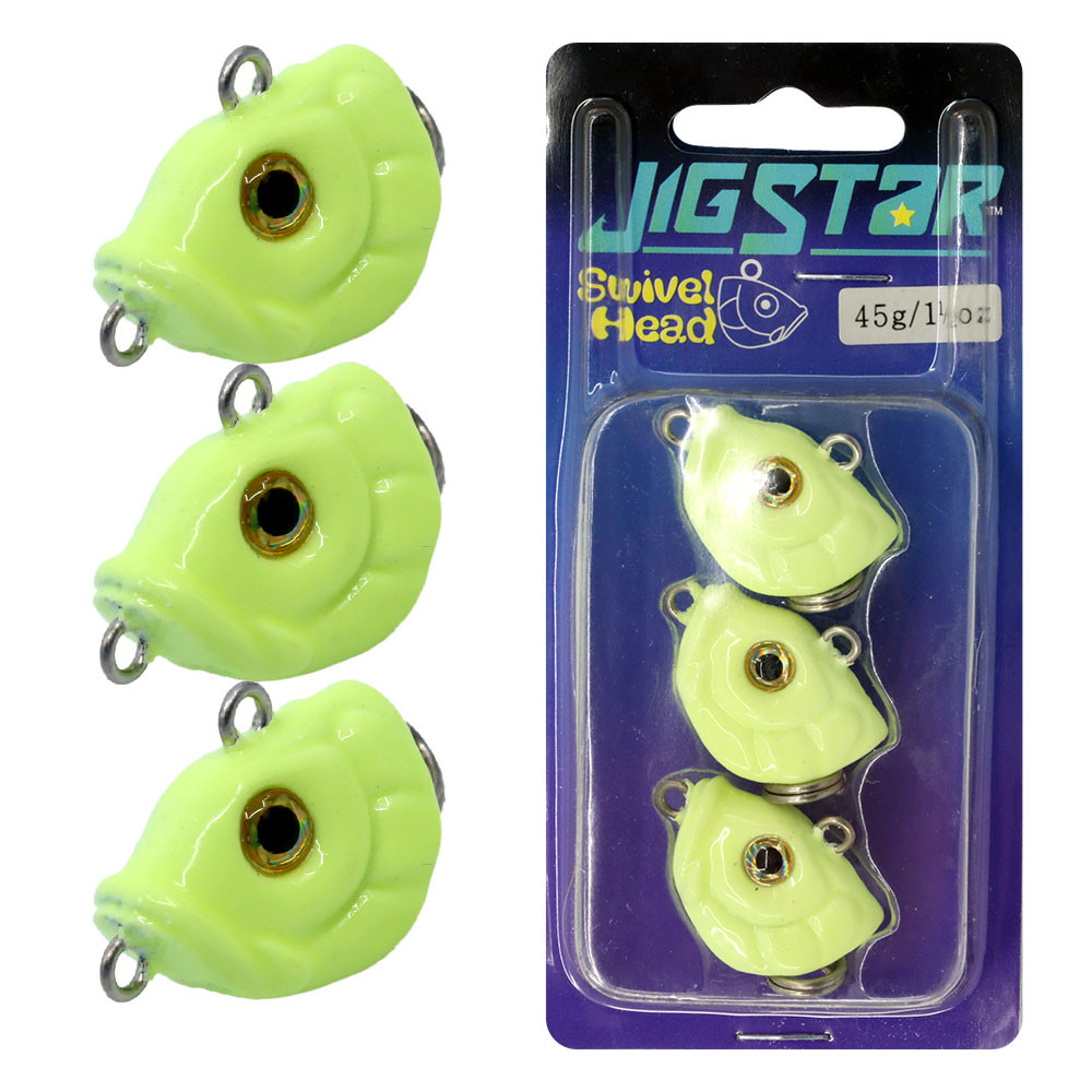 Buy Jig Star Monster Swivel Jig Heads Lumo 45g Qty 3 online at Marine ...