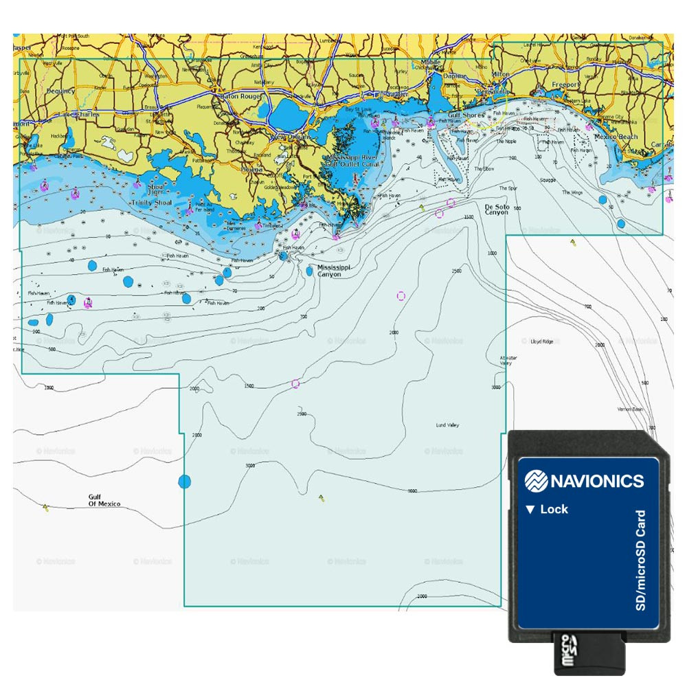 Buy Navionics Platinum Plus SD/MSD Chart Card Central Gulf of Mexico ...
