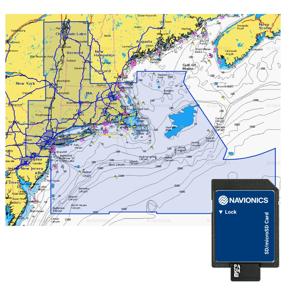 Buy Navionics Platinum Plus SD/MSD Chart Card Boston - New York online ...