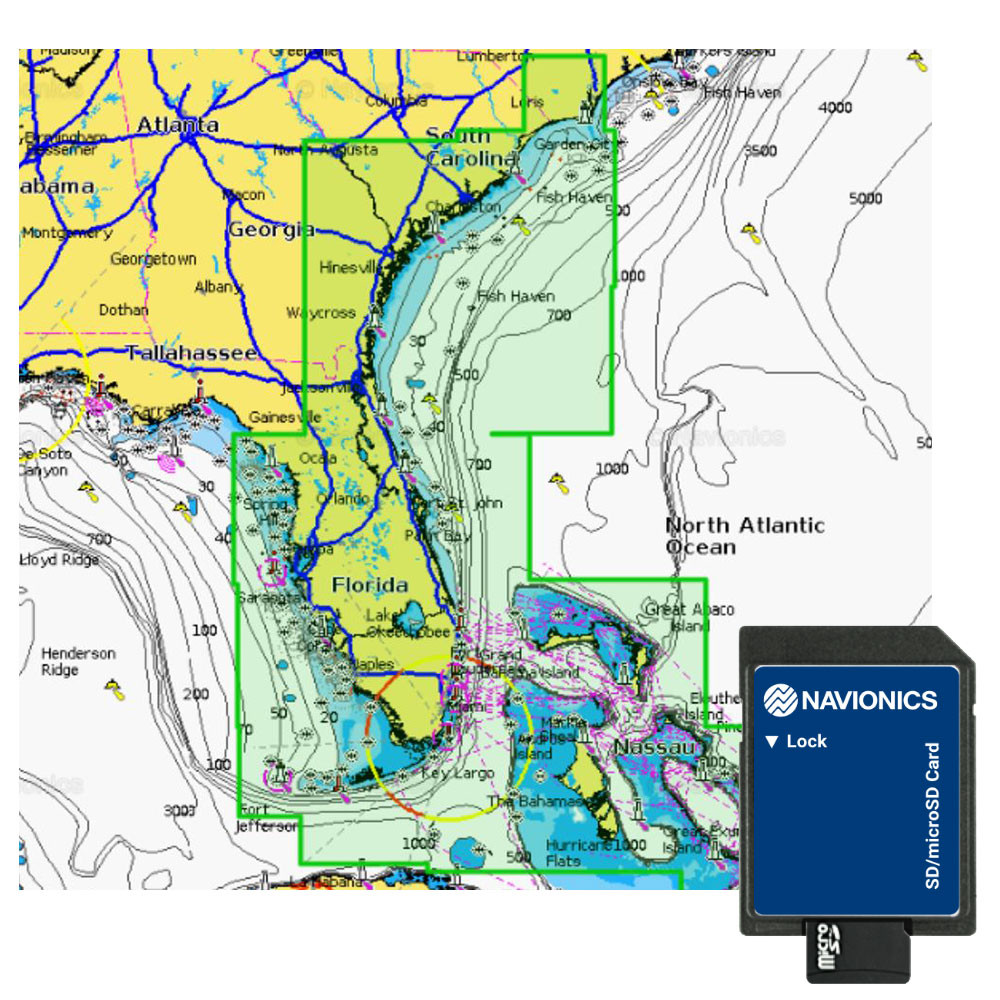 Buy Navionics Platinum Plus XL3 SD/MSD Chart Card US Southeast and ...